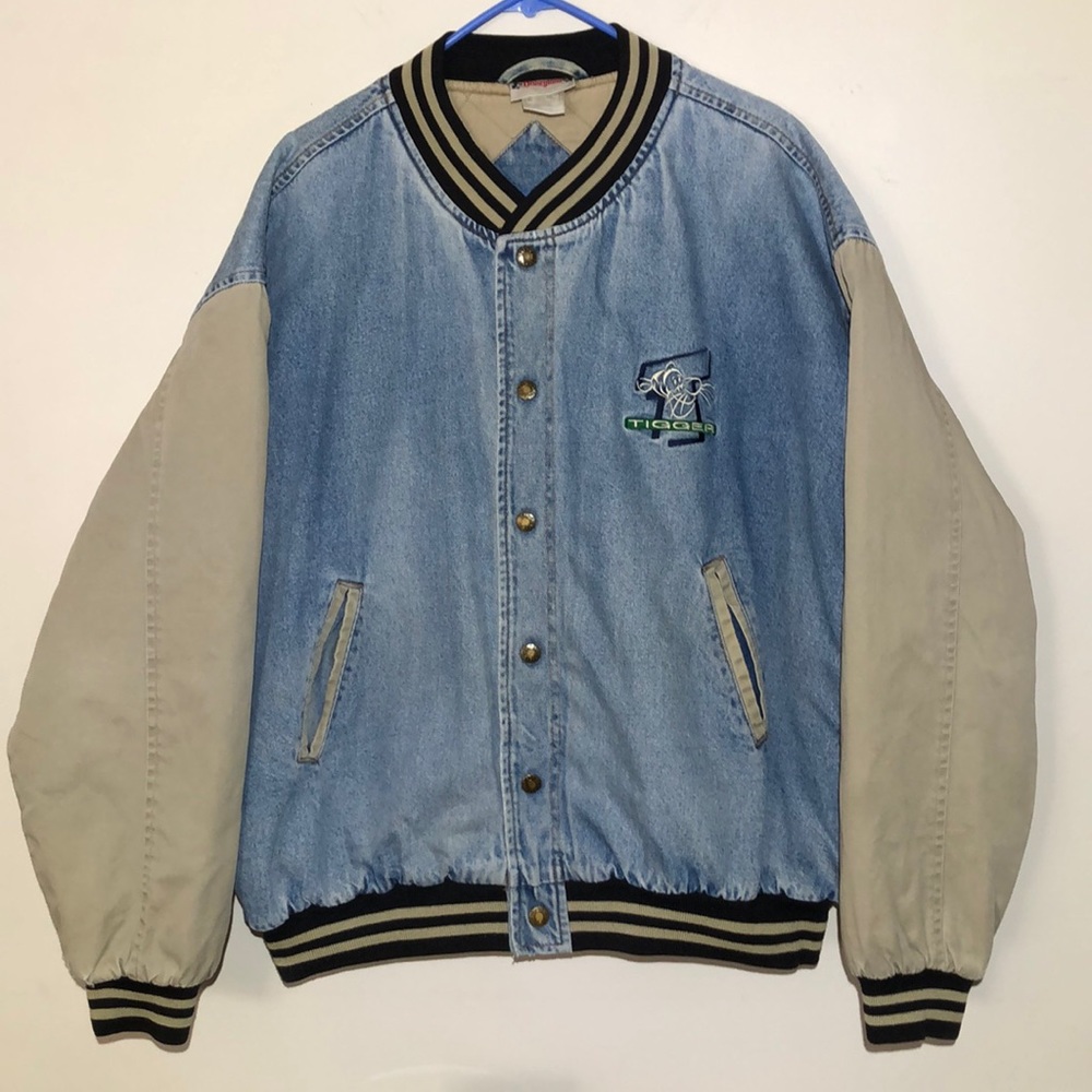 Vtg Disneyland Tigger Varsity Jean Jacket - Gem